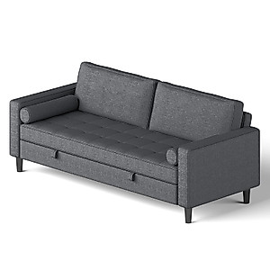 CECER Reversible Sleeper Sofa Bed with Cushion, Modern Pull Out Futon Couch Bed for Living Area, Big 2-in-1 Couch for Apartment, Office, Bedroom, Dark Grey