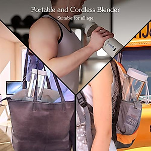 Small Blender, ETGlife Small Blender for Shakes and Smoothies, 18.5 Oz Travel Cup Design, 6 Blades & 150W Power Portable Blender with USB C Rechargeable, Perfect for Travel, Office, Gym & School