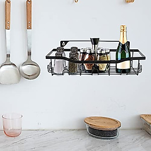 Zerodeko 5pcs Wall Mounted Wire Rack Produce Baskets with Hooks Soap Dish Kitchen Spices Rack Bathroom Organizer Shower Caddy Home Storage Accessories for Bathroom Kitchen Sink