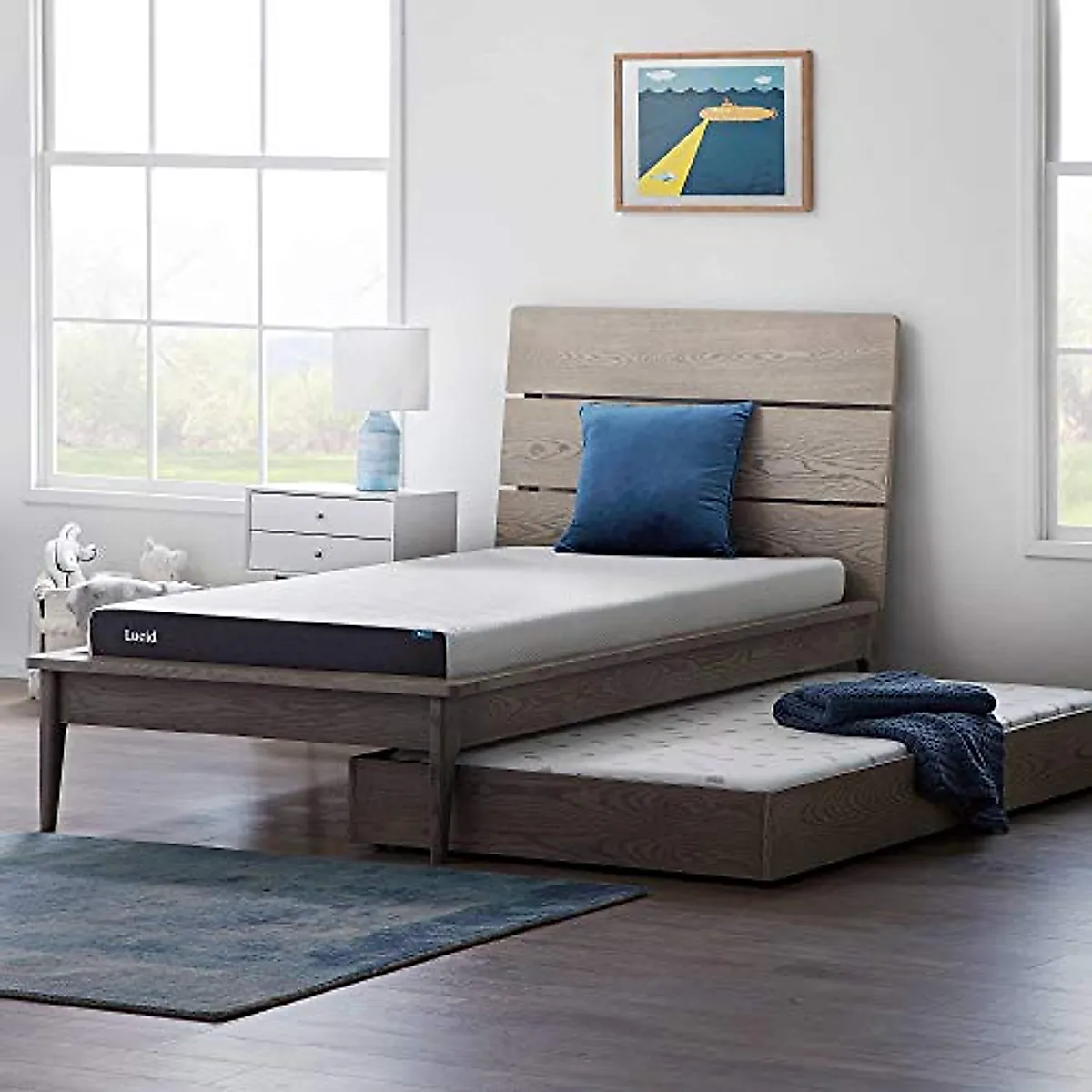 Lucid 5 Inch Gel Memory Foam Mattress - Firm Feel - Gel Infusion - Memory Foam Infused with Bamboo Charcoal - Breathable Cover - Full