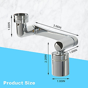 Upgraded 1440° Faucet Extender/Faucet Aerator, 1080+360 Degree Large Angle Rotatable Multifunctional Extension Faucet Adapter, Universal Faucet Sprayer Attachment, Sink Sprayer for Kitchen/Bathroom