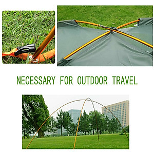 Tent Poles Replacement, 2Pcs/Lot Lightweight Tent Pole Repair Kit 12 Sections Aluminum Alloy 8.5mm 4.42m Tent Poles for Outdoor Camping Hiking Travel, Golden Yellow (174inch)