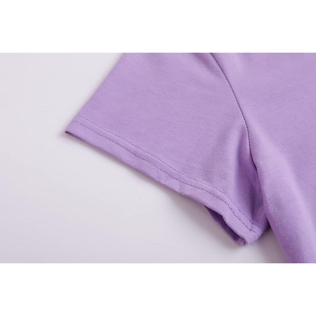 YIJIU Women's Pajama Set Crewneck Short Sleeve Top with Capri Pants Sleepwear Soft Pjs Lounge Sets,Purple,Large