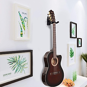 Guitar Wall Mount Guitar Wall Hooks Stand Guitar Display Hanger Suitable Fits Guitars, Bass, Mandolin, Banjo, Ukulele (2 Pack)