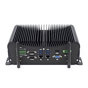 Fanless Industrial Mini PC 64GB RAM 1TB SSD 2TB HDD Windows 10 Pro i7 8550U Mini Desktop Computer Dual Displays HD + VGA, 4K, Dual band WiFi, BT4.0, 2 NIC, GPIO port, 6RS232 COM, Full Metal Case