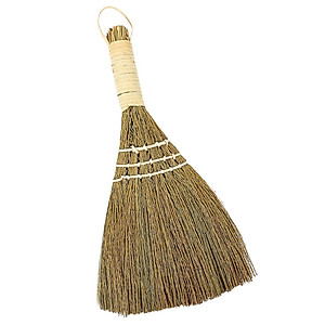Sweeping Broom Palm Broom Small Natural Whisk Broom Retro Vietnamese Sweeping Broom Desk Cleaning Brush for Courtyard Garage Lobby Mall Market Sidewalks Decks