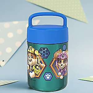 Zak Designs Kids' Vacuum Insulated Stainless Steel Food Jar with Carry Handle, Thermal Container for Travel Meals and Lunch On The Go, 12 oz, PAW Patrol