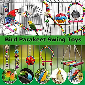 Bird Swings for Parrort,Parrot Birds Swing Chewing Toys,10 Pack Bird Swings Cage Accessories for Parrot,Parakeets,Cockatiels,Lovebirds and Small Pets (Bird Parakeet Swing Toys)