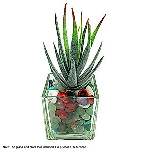 SeeuFun 7~12mm Quartz Crystal Stones Tumbled Chips Stone Home Indoor Decorative Gravel Tiger's Eye,Turquoise Rose Quartz Amethyst(0.55lb)