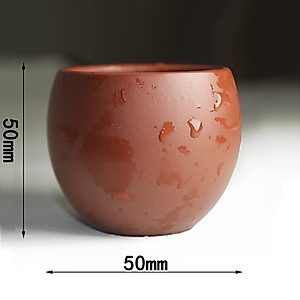 YXHUPOT Teacup 2pcs Chinese Clay Genuine Red Dahongpao Zisha GongfuTea Cups 80ml (Round drum red)