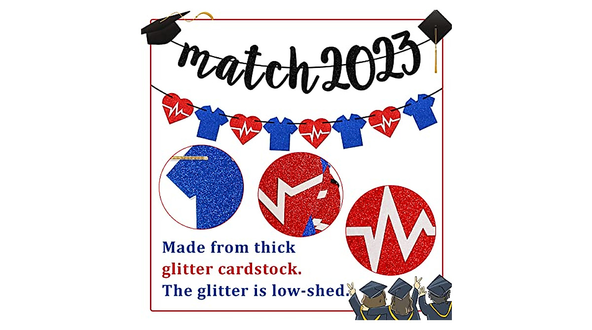 Match 2023 Glitter Banner for Doctor Match Day Celebrations