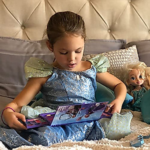 Disney Frozen Elsa Anna Cosmetic Compact Set with Mirror 22 Lip glosses, 4 Body Shines, 6 Brushes Colorful Portable Foldable Washable Makeup Beauty Kit Box Set for Girls Kids Toddler