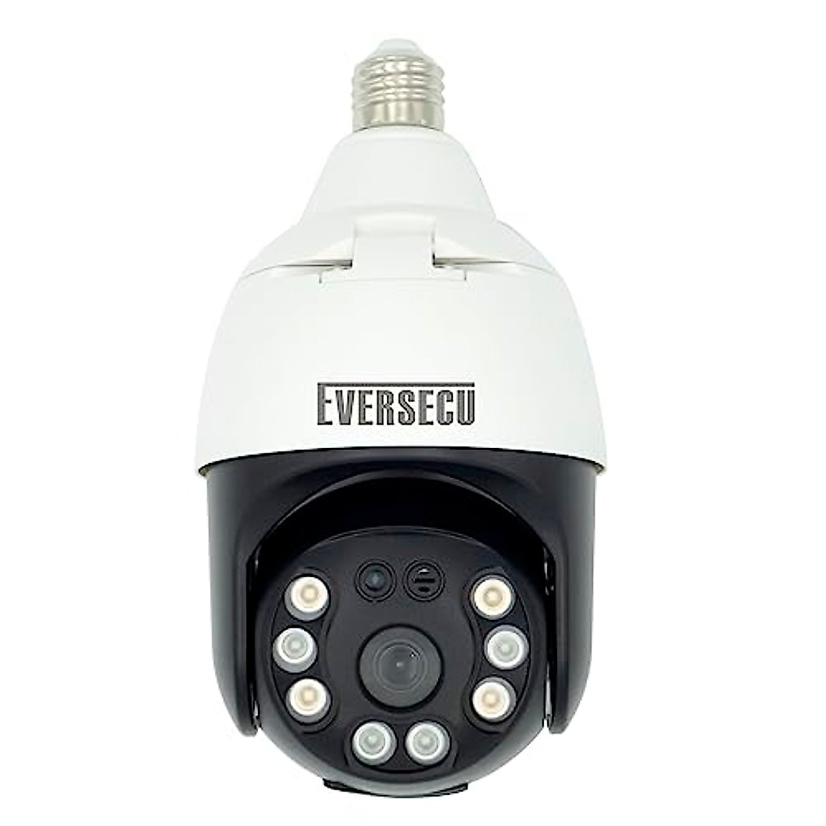 EVERSECU 2K 4MP Light Bulb Security Camera, Outdoor Waterproof, 360° View, 2.4G WiFi&Wireless, Motion Detection, Auto Tracking, 2 Way Audio, Color Night Vision, Work with Alexa Google