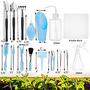 TOPZEA 23 Pack Succulent Tool Set, 39.4" Plant Repotting Mat Indoor Transplanting Tools Supplies Miniature Succulent Hand Tools with Plant Potting Mat, Garden Mini Gardening Tools Set for Plant Care