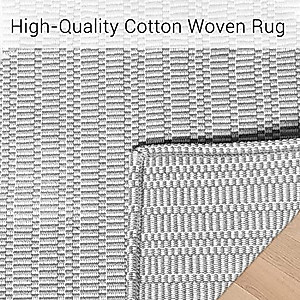 EARTHALL Upgraded Boho Runner Rug 2'x8', Grey Hallway Runner, Light Grey, 100% Woven Cotton Washable Gray Indoor Outdoor Rug Runner 2x8 for Entryway/Kitchen/Laundry Room/Doorway/Bedroom