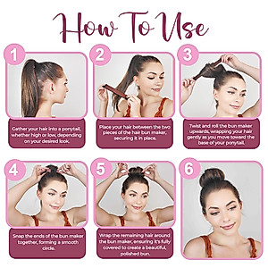 Women's Hair Bun Maker French Twist Hair Fold Wrap Snap by Andlane (1 Brown, 1 Light Brown)