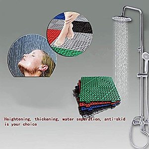 12 Pack Modular Interlocking Cushion 11.5" x 11.5" Mat Floor Tile Mats Drain Pool Patio Balcony Yard Pet Area Washer Pad(Gray)