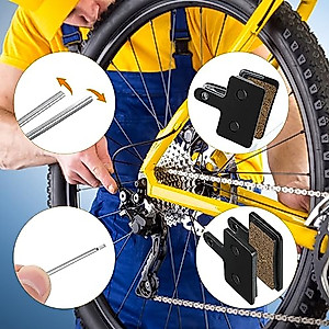 BBTO 16 Pairs Bike Brake Pads Disc Brake Pads with Installation Tools Bicycle Brake Pads for Ebike Mountain Bike (Resin Semi Metallic)