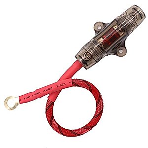 Magic source Inline 60A MANL Fuse Holder with 1ft 8 Gauge AWG Oxygen Free Copper Power Wire and O-Ring Copper Terminal to Protect Car Audio Amplifier from The Current (60A)