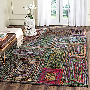 SAFAVIEH Nantucket Collection Accent Rug - 2' x 3', Charcoal, Handmade Boho Abstract Cotton & Wool, Ideal for High Traffic Areas in Entryway, Living Room, Bedroom (NAN609A)