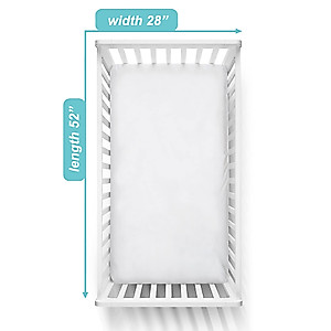 American Baby Company 100% Natural Cotton Percale Fitted Crib Sheet for Standard Crib and Toddler Mattresses, White, Soft Breathable, for Boys and Girls