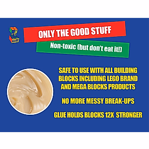 Le Glue Temporary Glue | Non-Permanent Clear Adhesive Glue for Plastic Building Blocks | No Messy Break-Ups | Non-Toxic Model Glue Formula | Seen on Shark Tank, Created for Kids, by a Kid