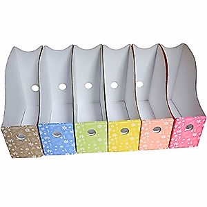 Evelots Magazine File Holder Organizer (6 Pack) Improved Front Fold-Extra Stable Flowers