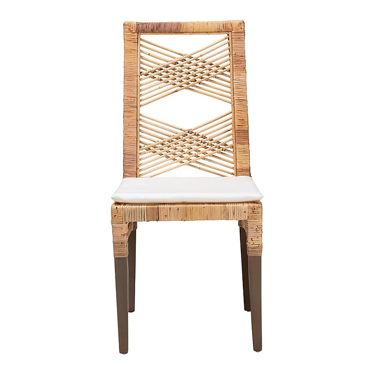 Baxton Studio Poltak Modern Natural Brown Rattan Dining Chair