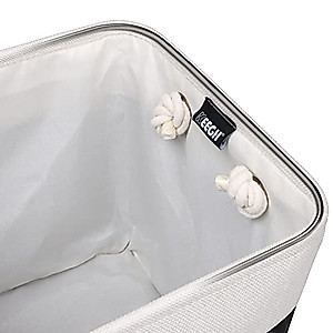 KEEGH Fabric Cube Storage Bins 10.5x10.5 Foldable Storage Bins Small Cube Organizer Baskets for Closet Shelf Nursery Bedroom Office Organizing,Sturdy Storage Box with Handles, Black