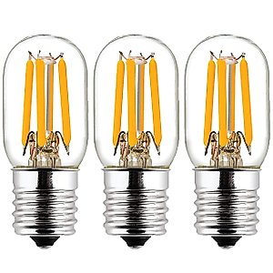 Canamax T7 E17 LED Appliance Bulb 2W 120V High Output Warm White Light 2700K 220lm for Microwave Oven Light, Range Hood Light, Refrigerator Light - Pack of 3