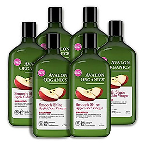 Avalon Organics Shampoo, Smooth Shine Apple Cider Vinegar, 11 Oz (Pack of 6)