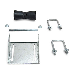 Sturdy Built 8 inch Black Rubber Boat Trailer Keel Roller and Bracket Kit for 3x3 Cross Members
