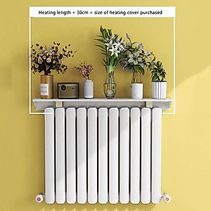 AVSMGP Radiator Covers for Home White Plant Shelf Indoor Over Radiator Adiator Shelf No Drilling Anti-Smoke Dust-Proof with 5Cm Bracket Maximize Space Aluminum,L100cm/39.4in(2 Section)