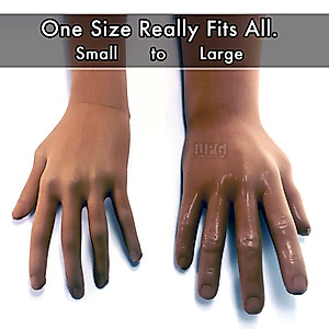 Unicorns Poop Glitter Nude Illusion Second Skin Sheer Seamless Stretch Gloves with Elastic Top Seam in Beige, Tan, Brown; Over Elbow; Women and Men (Inked Beige)