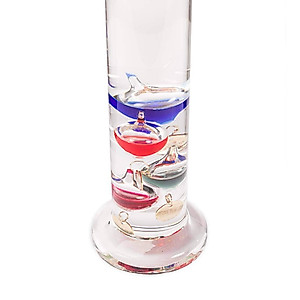 Galileo Glass Thermometer | 20-Inches Tall | Law of Physics | Indoor Room Temperature for Home House Office Desk Counter Tabletop | Holiday Gift Present