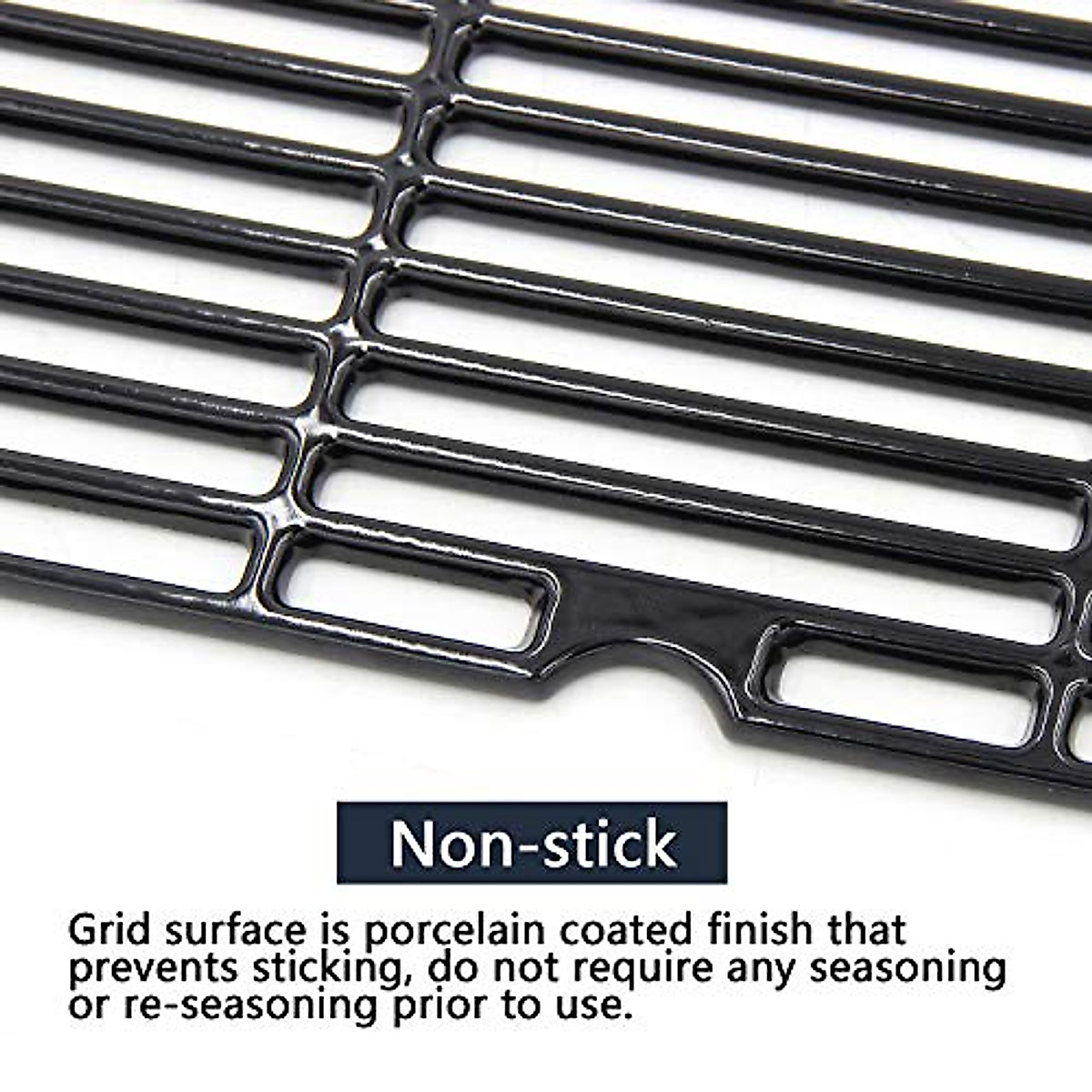 Hongso 18" x 25" Cast Iron Cooking Grates for Charbroil Performance 463377017, 463347017, 463376018P2, 463673617, 463376117, 463377117, 4-Burner 475 Cart Liquid Propane Gas Grill, 3 Pack, PCZ163