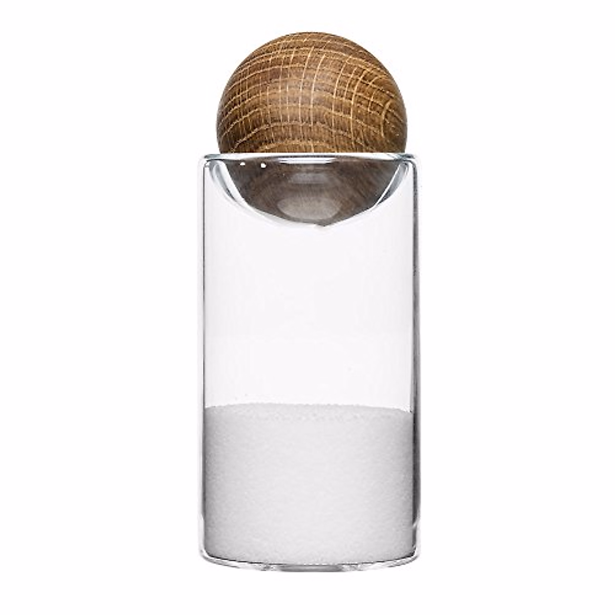 Sagaform Nature Collection Salt and Pepper Glass Salt & Pepper Shakers with Oak Stopper 4 1/2-Inch, Set of 2, Clear