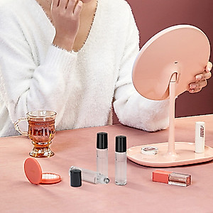 ComSaf Glass Essential Oil Roller Bottles, Set of 24, 10 ML Clear Glass Bottles with Stainless Steel Roller Balls, Leakproof Essential Oil Container Kits with Labels, Dropper, for Facial Body Care