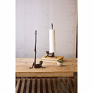 KALALOU CTM1005 Cast Iron Frog Paper Towel Holder, One Size, Brown