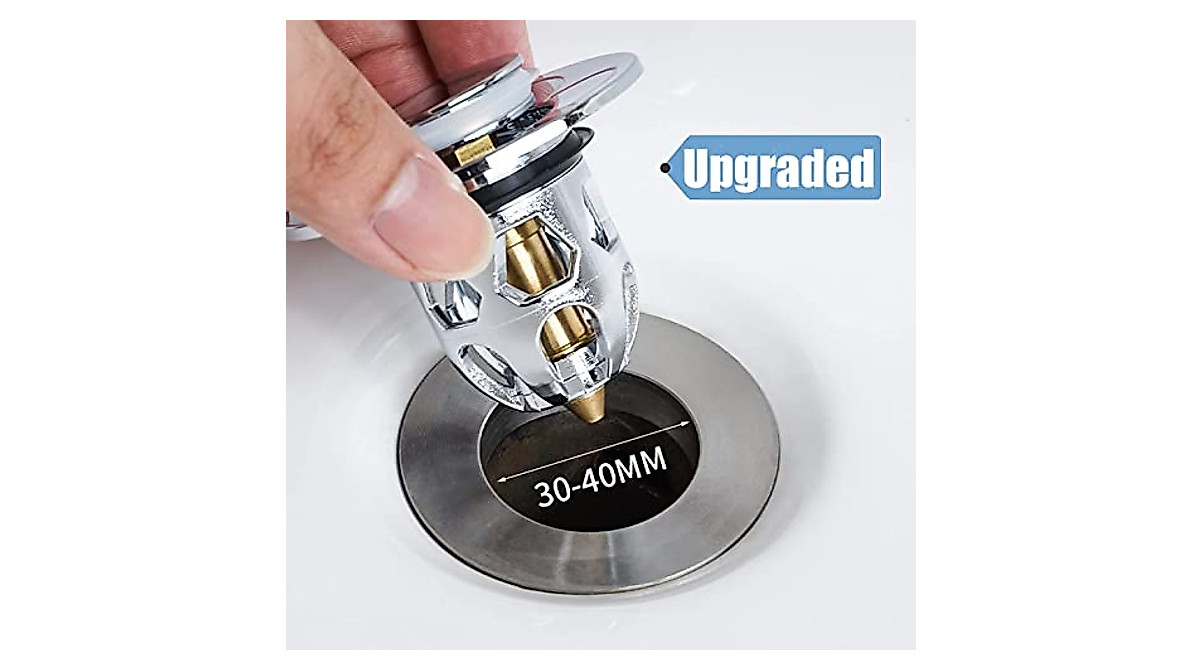 MnPalettey Universal Pop Up Sink Stopper - Silver