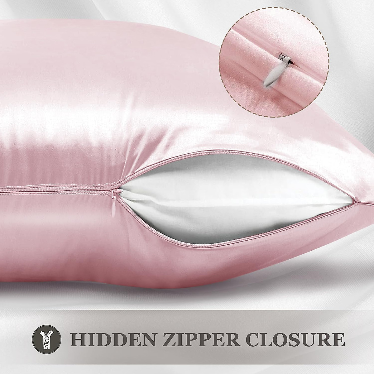 Adubor Silk Pillowcase - Mulberry Silk Pillow Case, 23 Momme 6A Grade Fibers, 900 Thread Count, Silk Pillow Cases for Hair and Skin Health, with Hidden Zipper (Standard 20''×26'', Pink, 1PC)