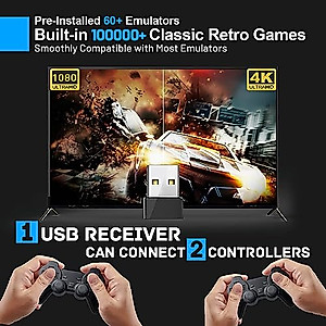 Kinhank Super Console X2 Retro Game Console with 100,000+Games, Video Game Console with EmuElec 4.5&Android TV 9.0,4K HD Emulator Console,Game Consoles Compatible with Most Emulators,2.4+5G,BT 5.0