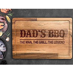 Dad BBQ Cutting Boards, Grill BBQ Master Gifts, Fathers Day Gifts, Bamboo Walnut Cutting Board, Kitchen Gifts, Dad Gifts For Birthday, Chef Cooking Gifts, Grilling Gifts For Men, Home Decor