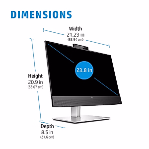 HP E24mv G4 FHD (1920 x 1080) Monitor, Display and HDMI USB-A 3.1 Gen 1 Ports, Anti-Glare, Up to 16.7 Million Colors, Horizontal Viewing Angle 178° (Renewed)