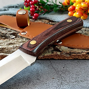 Meat Cleaver Knife, Outdoor camping knife split deboning stainless steel household fruit knife outdoor small kitchen knife (Color : A with cover)