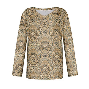 LTTVQM Blouses for Women Fashion 2023 Winter Trendy Long Sleeve Fashion Shirts Tops V Neck Tie Dye Long Sleeve T Shirts for Women Western Casual Shirt Tunic Or Tops to Wear with Leggings Khaki 2X