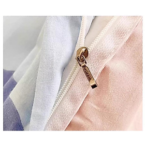 Generic 100% Cotton Duvet Cover Set for King Queen and Twin, Full Size Blue Leaf Print Double Bed Quilt Cover with 2 PCs Pillowcase with Zipper Closure (Full)