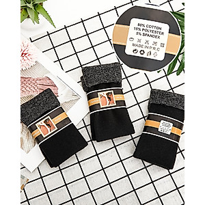 72 Pairs Thermal Socks Bulk Socks Thick Winter Socks Unisex One Size Socks for Men Women Homeless Care Package (Black,Medium)