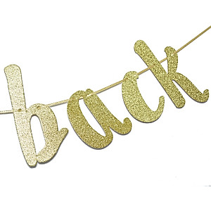 Welcome Back Gold Glitter Hanging Sign Banner- First Day of School, Classroom Decor,Back To School Party Decorations