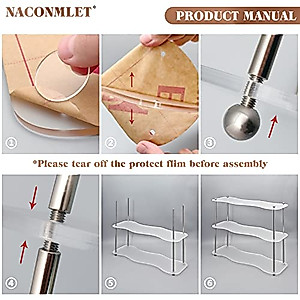 Naconmlet Bathroom Counter Organizer Countertop Vanity Tray Cosmetic Shelf,Premium Acrylic Shelves Spice Rack Makeup Shelf Perfume Organizer Shelves for Home Storage/Organizing